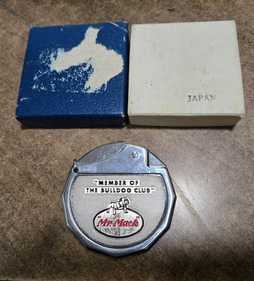 RARE VINTAGE MACK TRUCK "Mr. Mack" Lighter in original BOX Dodecagon ...