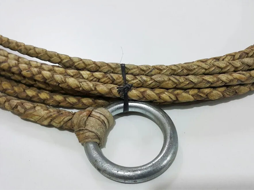 Ranch Rope Lariat Lasso Reata. Rawhide Leather Braided 4/6/8 Cords 34 ...