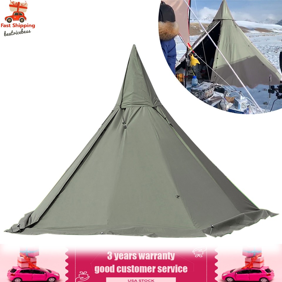 Outdoor Camping Tent Teepee Tent 4 Season 2 Doors Hike Waterproof Tent ...