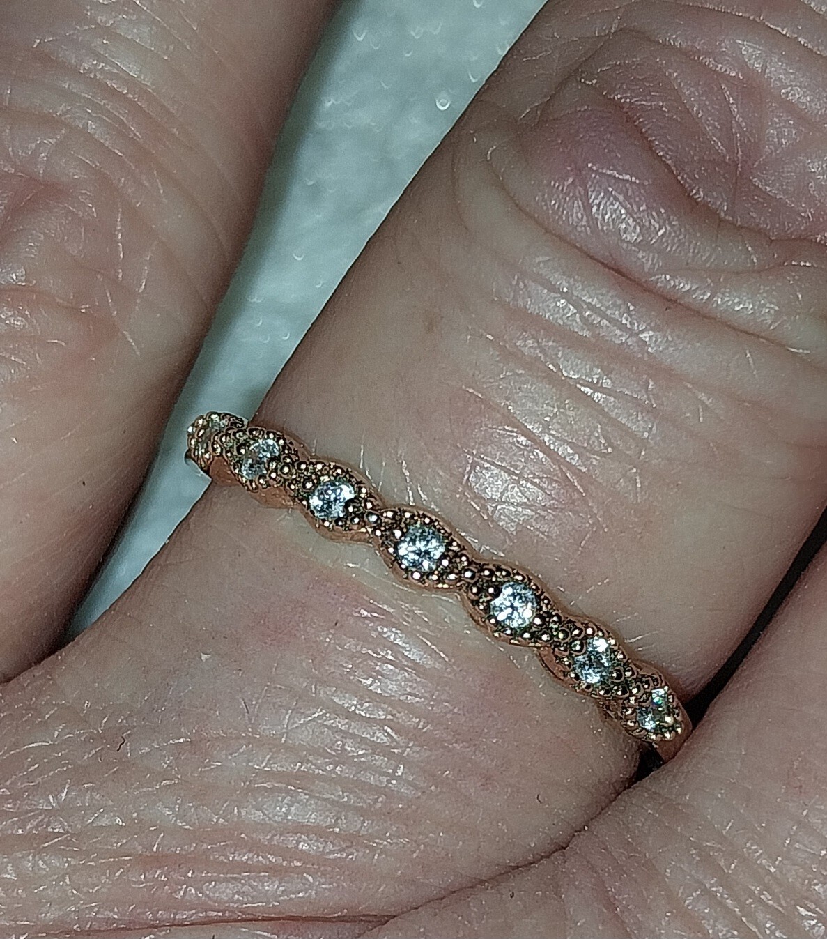 IBB ROSE GOLD 925 STERLING SILVER CZ RING SIZE 10.25 PROMISE WEDDING ...