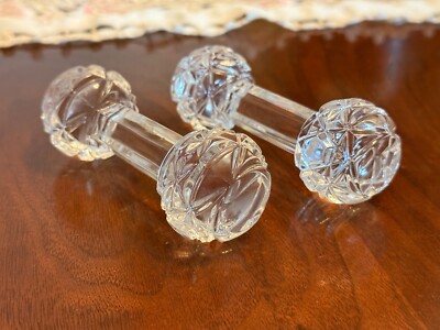 2 VINTAGE CUT GLASS 3.5" CRYSTAL KNIFE RESTS | eBay