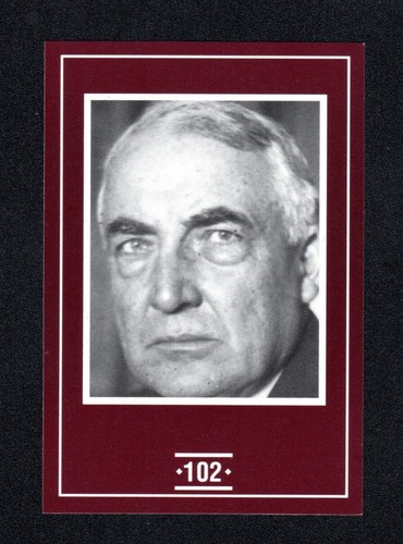 Warren G. Harding President 1991 Face To Face Game Famous Celebrity ...