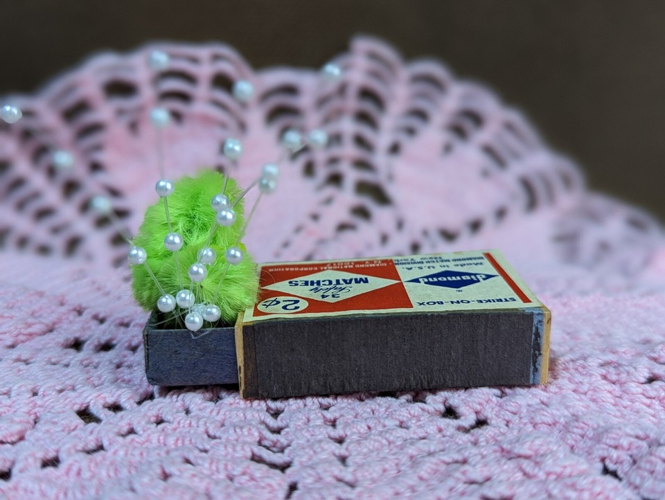 EASTER Decor Centerpiece Handmade with Green Chick & Vintage Match Box ...