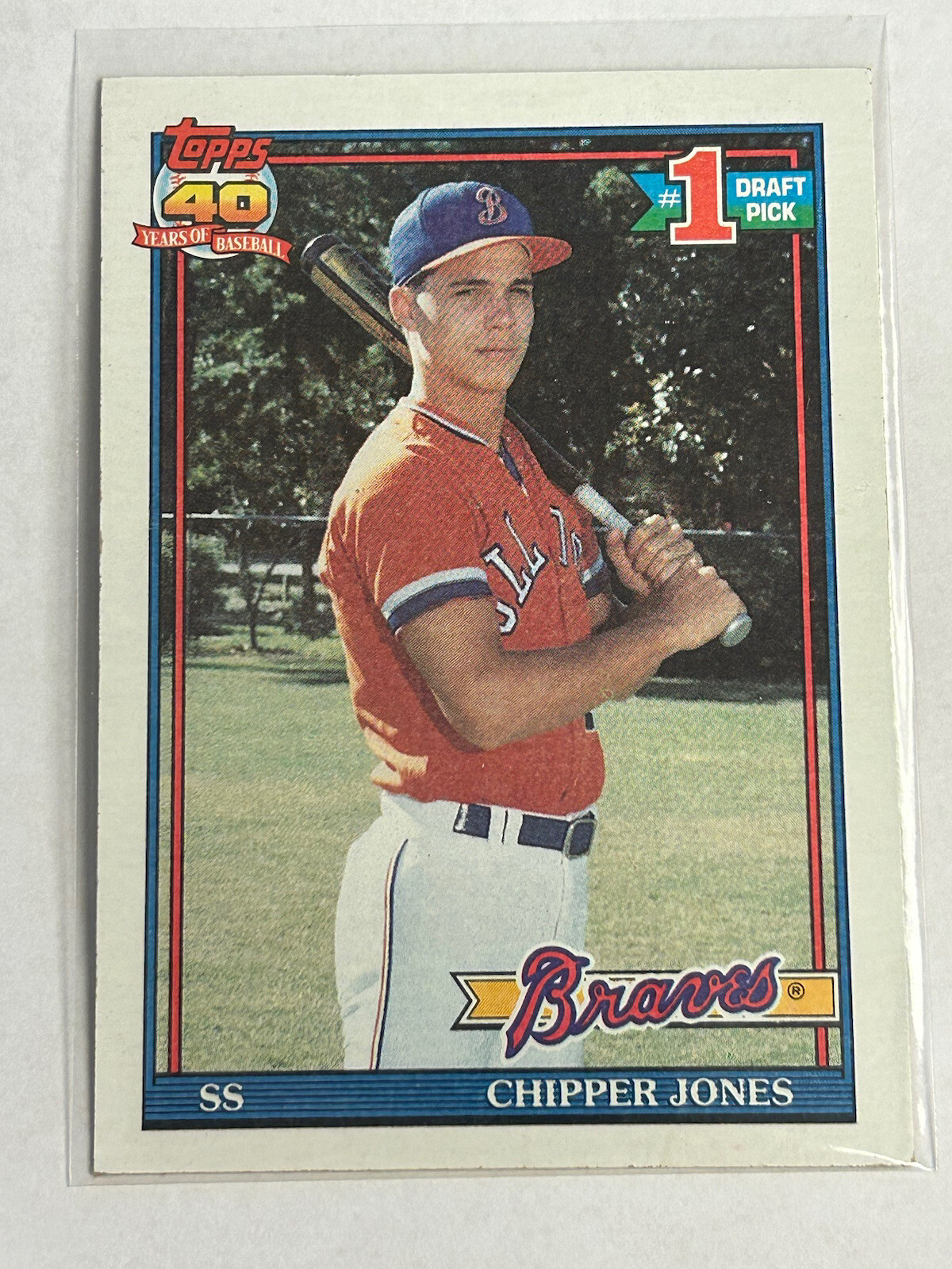 1991 Topps CHIPPER JONES #1 Draft Pick Rookie Card #333 Atlanta Braves ...