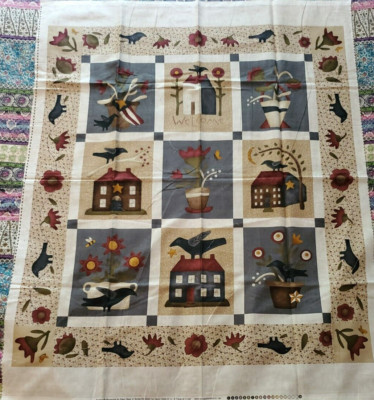 Buttermilk Blossoms By Stacy West Fabric Panel Blackbird Crows House ...