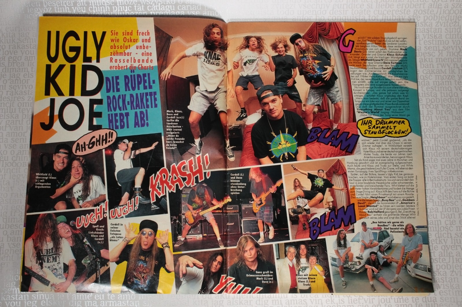 German POPCORN Magazine Sep 1992 : AXL ROSE cover, ROXETTE, KRISS KROSS ...