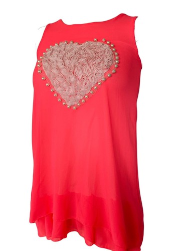 pronto moda wendy Italian womens sculptured roses heart top size 10 | eBay