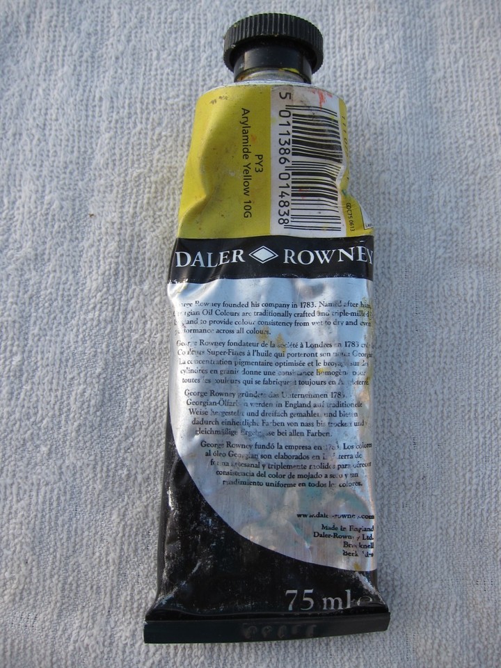Daler-Rowney Georgian Oil Colour # 651 Lemon Yellow 1 US fl oz Pre ...