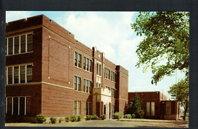 GREENSBURG, KS * GREENSBURG HIGH SCHOOL * UNPOSTED VINTAGE 1950s CHROME ...