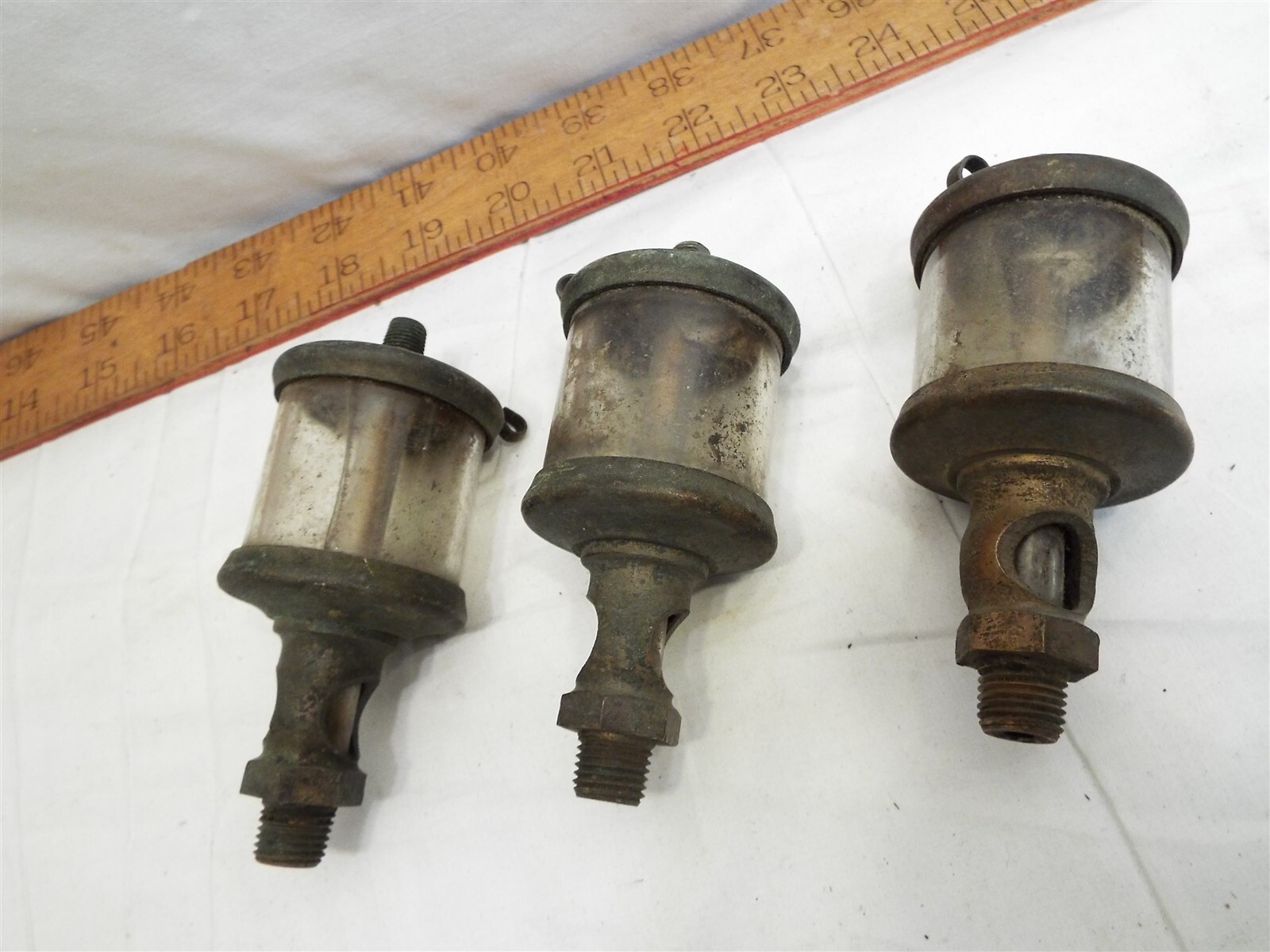 3 Lunkenheimer Sentinel #1-1/2 Brass Oiler Lubricator Steam Engine Tool ...
