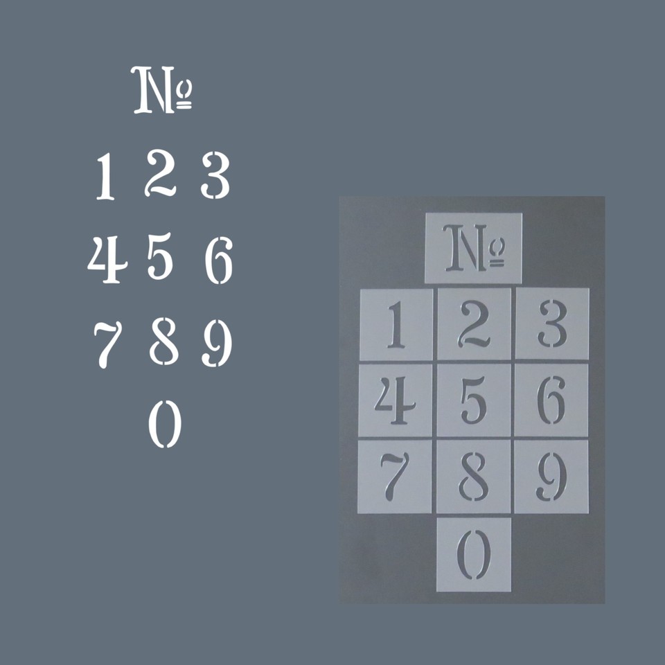 Set 11 French Number STENCILS Available in Multiple Sizes! Vintage/Sign ...