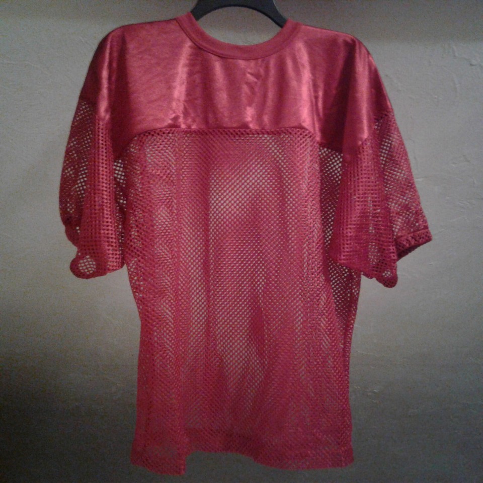 ADAMS Mesh Football Practice Jersey, RED Cropped Y-L Pre-owned | eBay