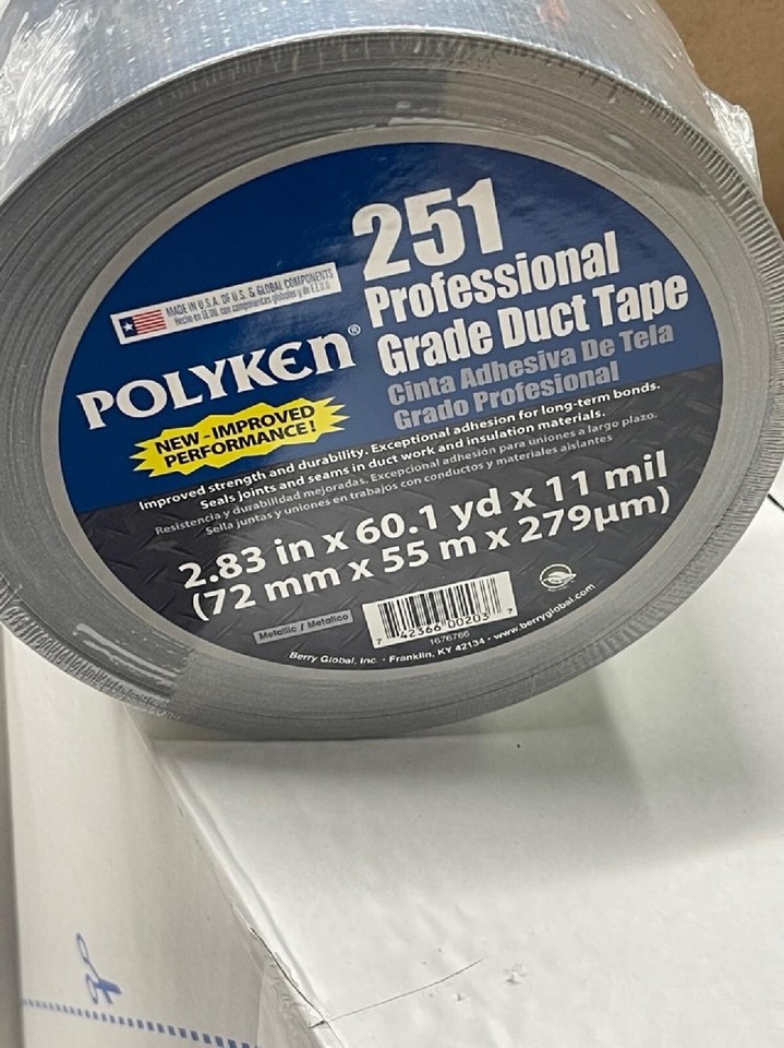 POLYKEN 251 Professional Grade Duct Tape 2.83 X60.1 X 11 mil QTY One ...