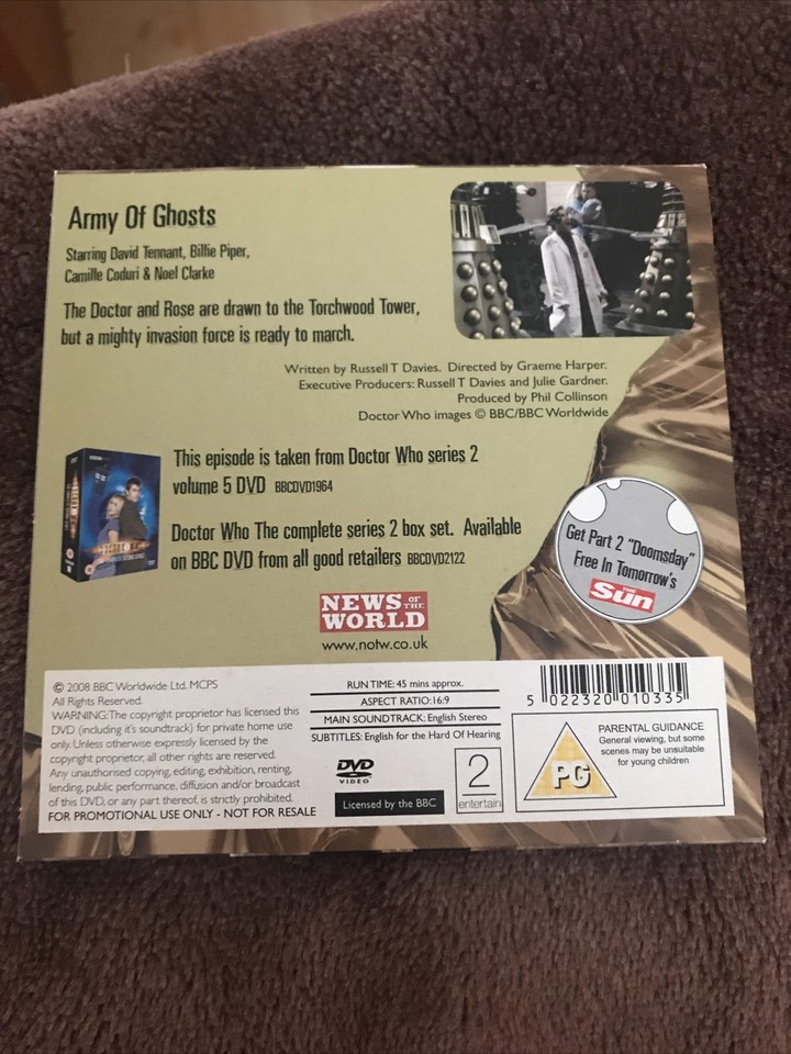 Doctor Who - Army of Ghosts - News of the World Promo DVD | eBay