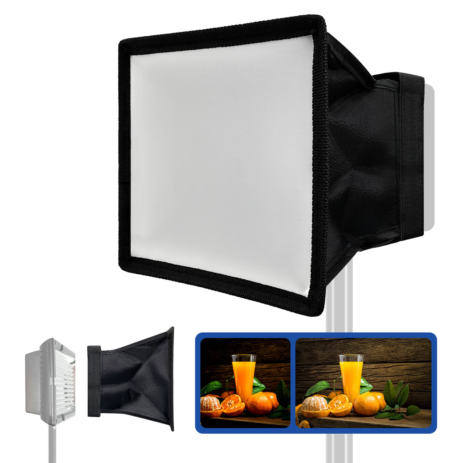 LS [2-Pack] 6" x 6.7" Collapsible Light Diffuser Mini Soft box for ...