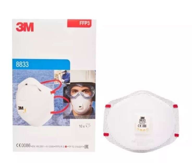 3M 8833 FFP3 Reusable Dust Mask (Pack of 10) - FREE DELIVERY ...