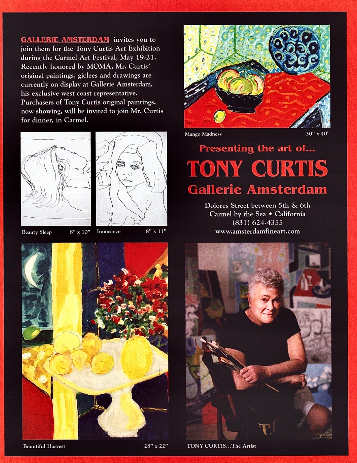 TONY CURTIS Art Gallery Exhibit ~ VINTAGE PRINT AD ~ 2006 | eBay