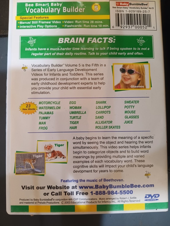 Bee Smart Baby, Vocabulary Builder Volume 5 | eBay