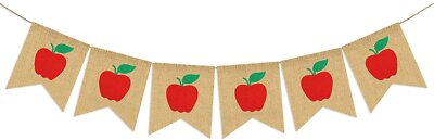 Apples Banner Burlap Fall Winter Party Decoration Classroom Decor ...