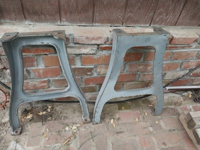 CAST IRON VINTAGE INDUSTRIAL PERFECT steel machine table legs steam ...
