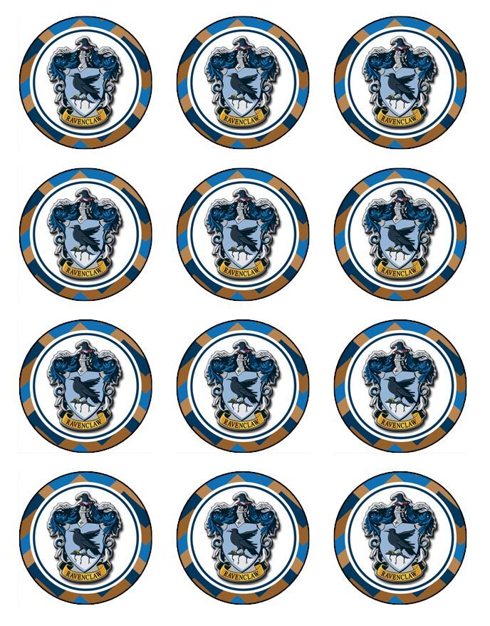 Harry Potter Ravenclaw Edible Cake Toppers – Wafer Cake & Cupcakes - 2 ...