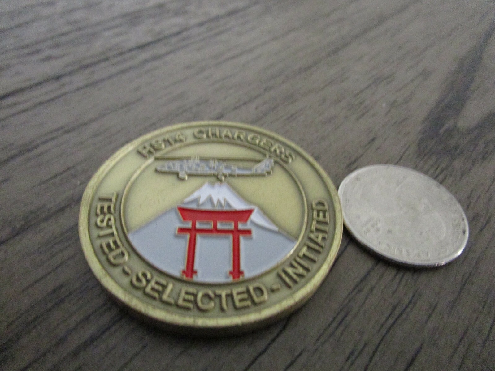 USN Helicopter Sea Combat SQ 4 HSC-14 Chargers CMDCM Challenge Coin ...