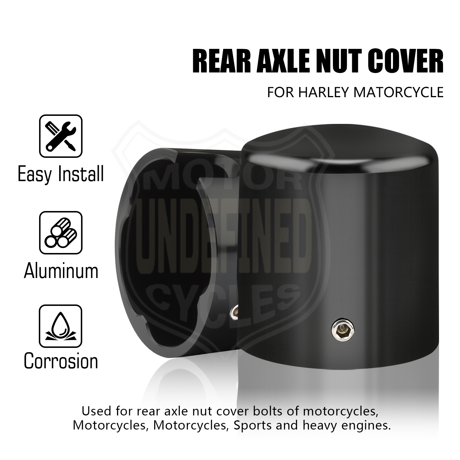 Rear Axle Cap Nut Cover Aluminum For Harley Softail FXST FLST Fatboy ...