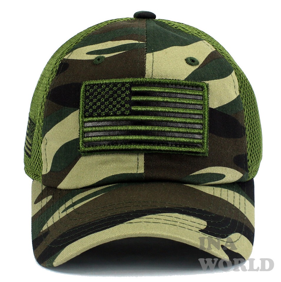 USA Flag Hat Detachable Patch Tactical Operator Micro Mesh Military ...