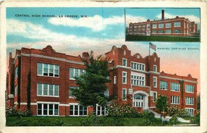 Postcard Central High School, La Crosse, Wisconsin - used in 1942 | eBay