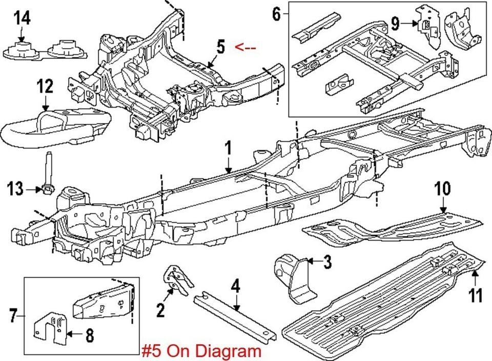 NEW OEM Ford Front Frame Section Assembly FL3Z-5019-AB F-150 Crew Cab ...