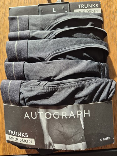 Marks & Spencer 5 Pack Autograph Microskin Trunks Black Large 36-38 ...