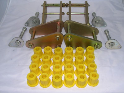 EXTENDED FRONT & REAR SHACKLE, PIN & BUSH KIT FOR PATROL GQ Y60 GU Y61 ...