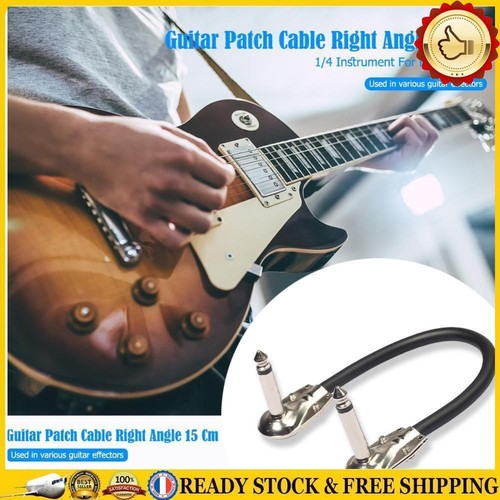 Right Angle 15cm 6.35mm Male to Male Guitar Patch Cable for Effect ...