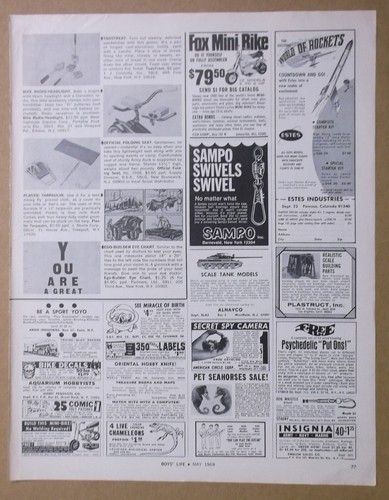 1969 SAMPO SWIVELS Mag. AD~Barneveld, NY~ALNAVCO MODELS/Westfield, NJ ...