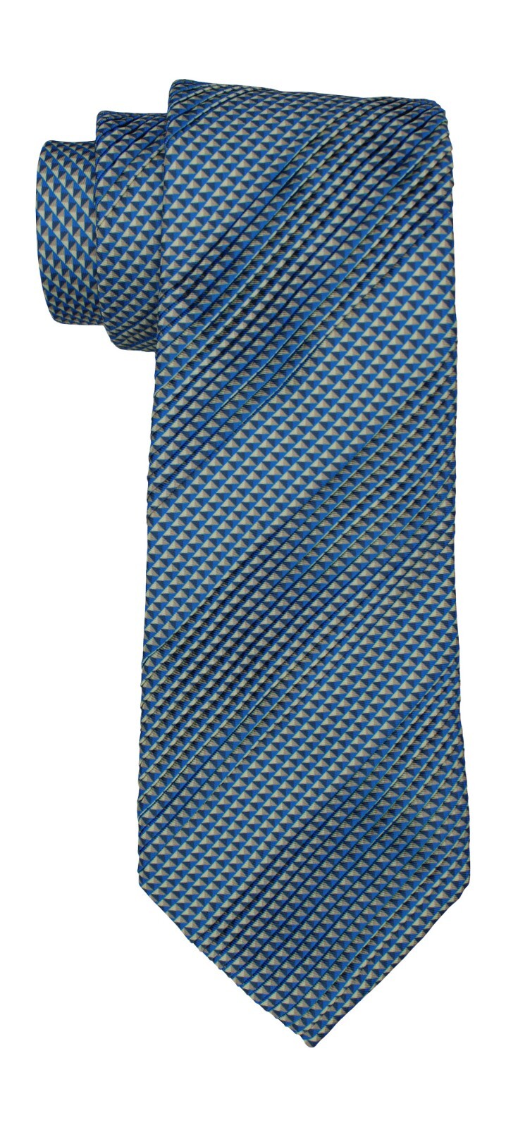M Leoni Luxury Blue Neat Geometric PLEATED Tie | eBay