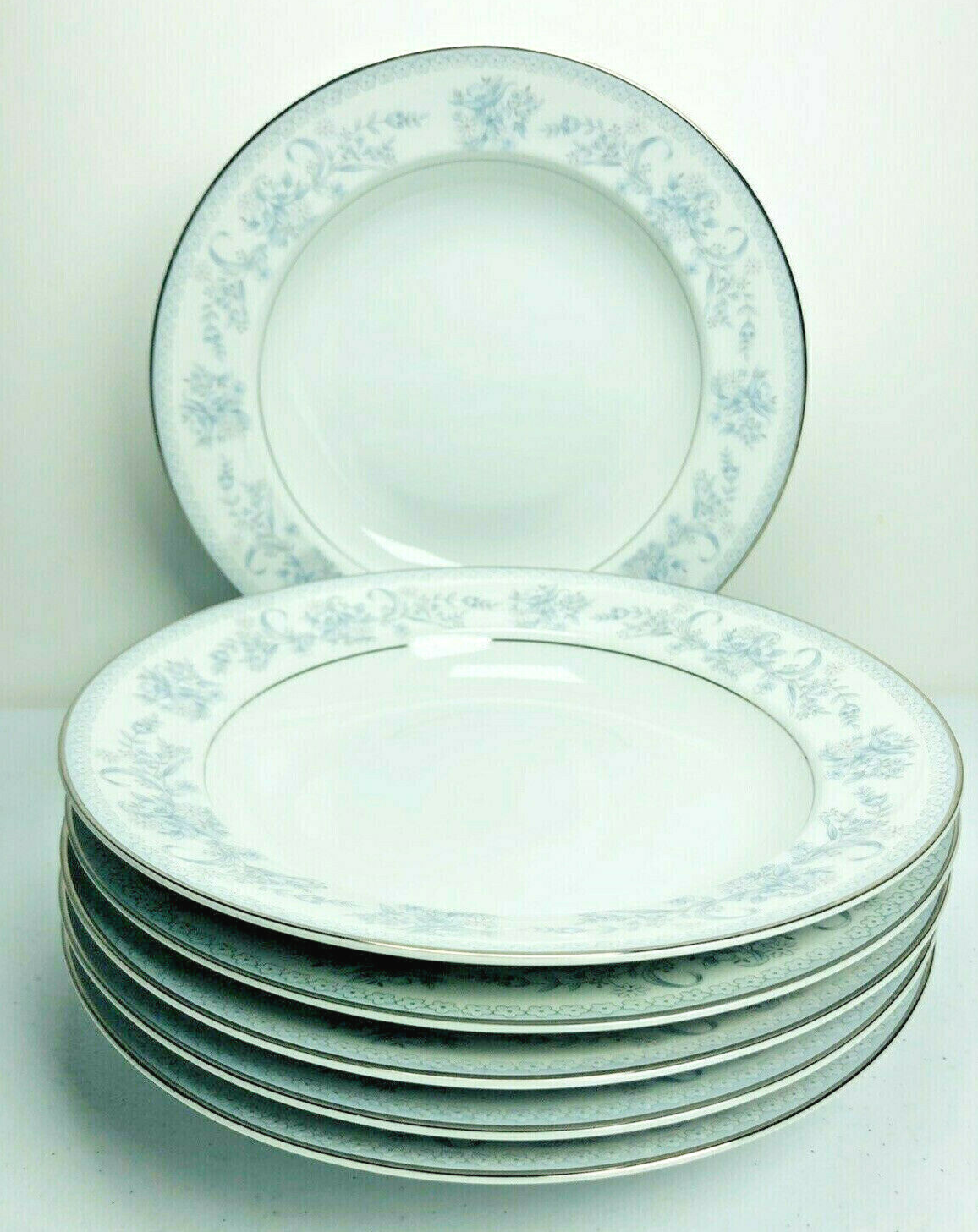 Mikasa Dresden Rose Soup Bowls SET of 6 Rim L9009 Blue Japan Floral 8 3 ...