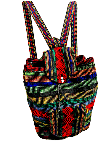 PINZON Mexican Woven Textile Multicolor Hobo Bag Backpack Boho Bohemian ...