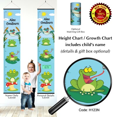 Personalised Height Growth Charts with Cute Frogs | eBay UK