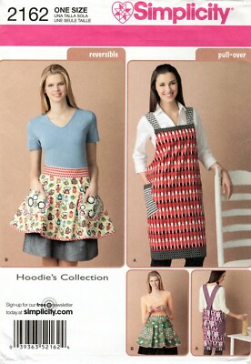 Simplicity 2162 Reversible Half Apron, Pullover Crossback Apron ONE ...