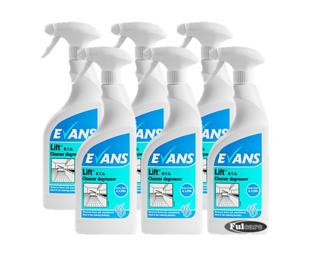 6 x Evans Lift Heavy Duty Unperfumed Cleaner Degreaser 750ML Bottles ...