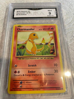 CHARMANDER LV.10 2016 TOPPS POKEMON XY EVOLUTIONS # 9 GRADED 9 L@@@K | eBay