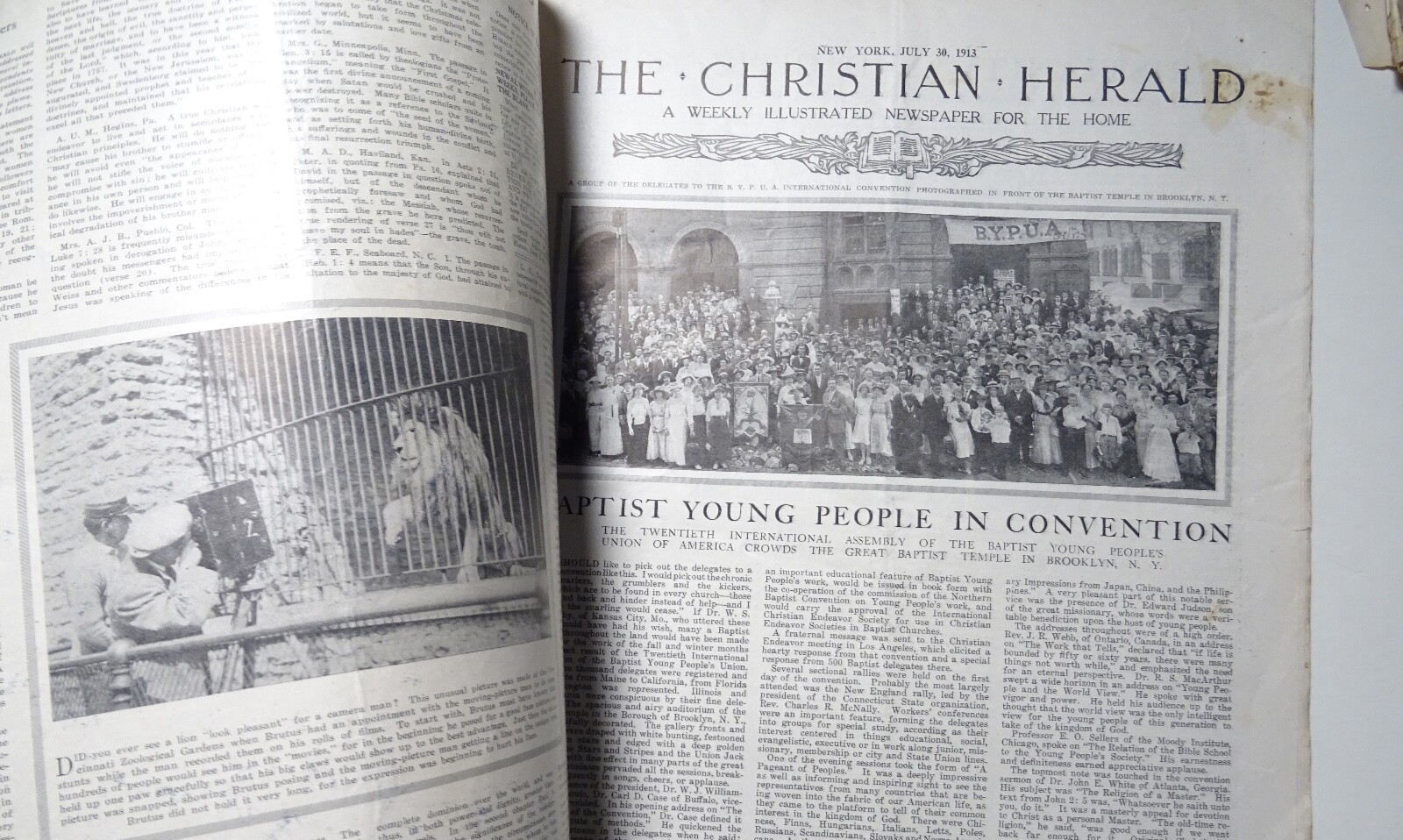 Christian Herald, New York, July 30 1913 Justice Brandeis Antique ...