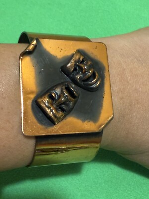 Vintage Modernist Copper Mask Funny Face Cuff | eBay