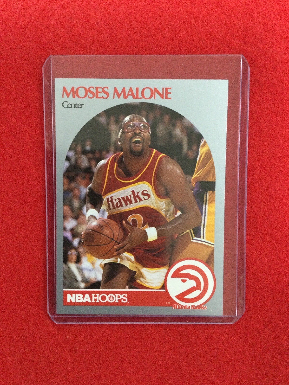 1990 NBA Hoops Basketball Card Moses Malone Atlanta Hawks. Hall of Fame ...