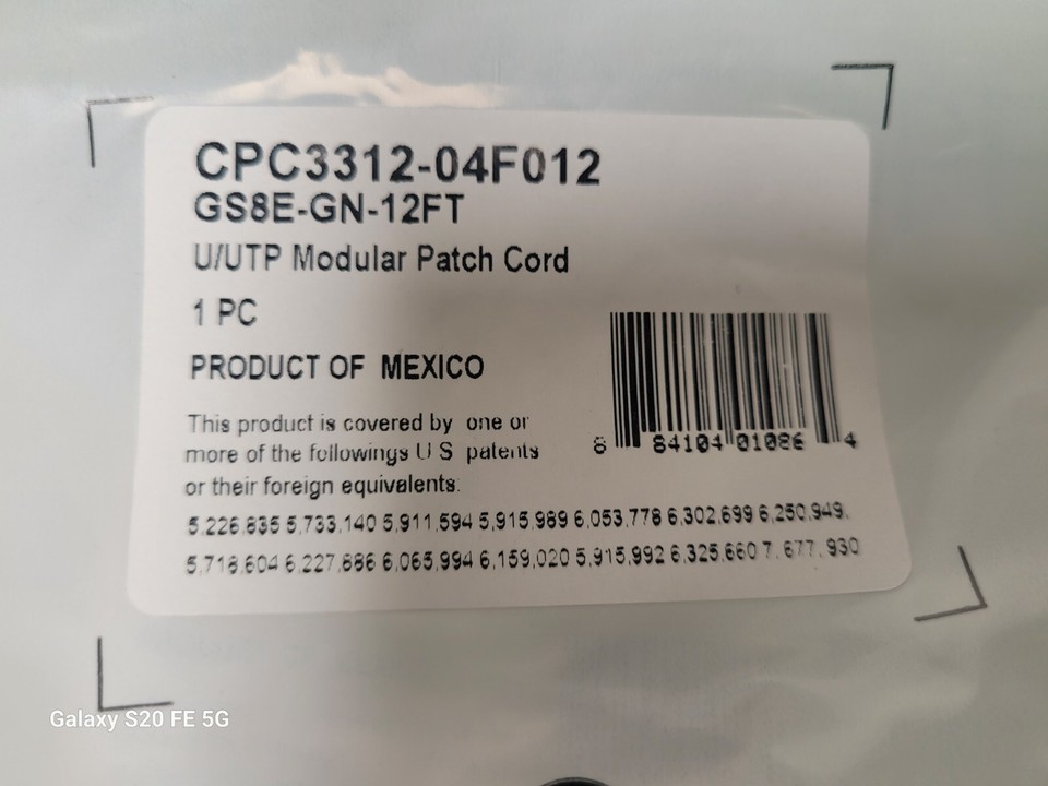 Lot of 10 Commscope 12FT Cat6 Ethernet U/UTP Modular Patch Cords GS8E ...