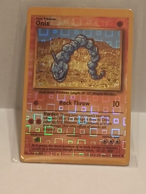 Onix Rare Vintage Pokemon Square Prism Sticker Card Unlicensed | eBay