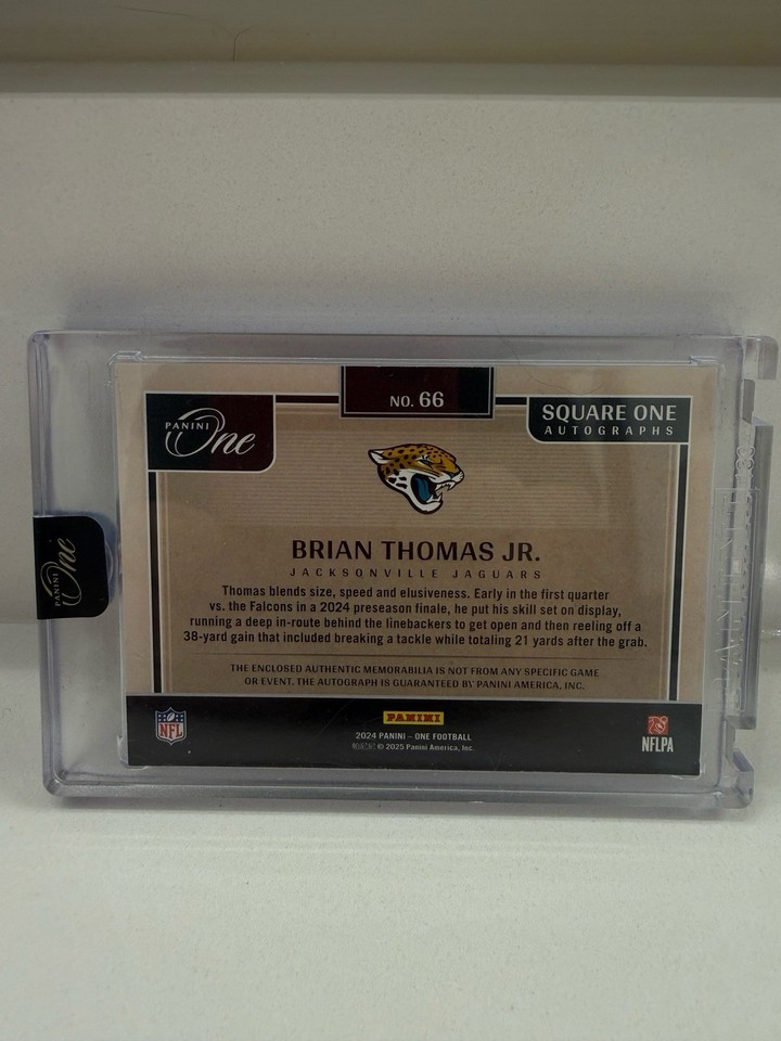 2024 Panini One Quad Patch Autograph Brian Thomas Jr. #66 Green /25 (AU ...
