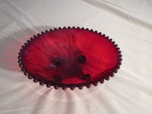 Vintage Imperial Four-Toed Bowl #400/74B Red "Candlewick" Pattern Line ...