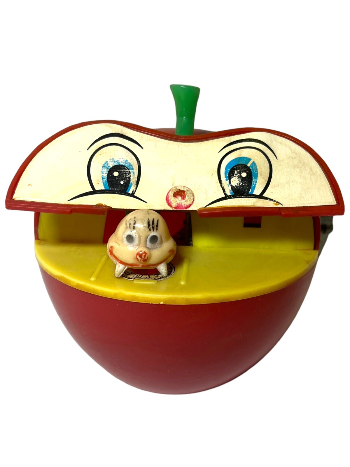 Vintage Cute 60s Wind-up Boy Apple Worm Bank | Grelly USA