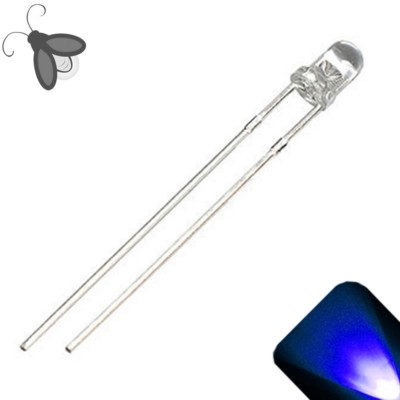 20 x LED 3mm Blue Breathing Fading Super Bright Pulse Firefly Light ...